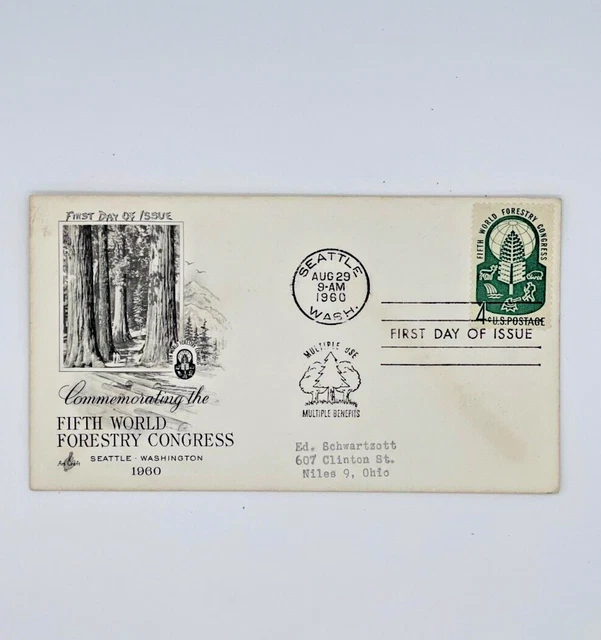 FIFTH WORLD FORESTRY Congress Seattle Washington First Day Issue 1960 ...