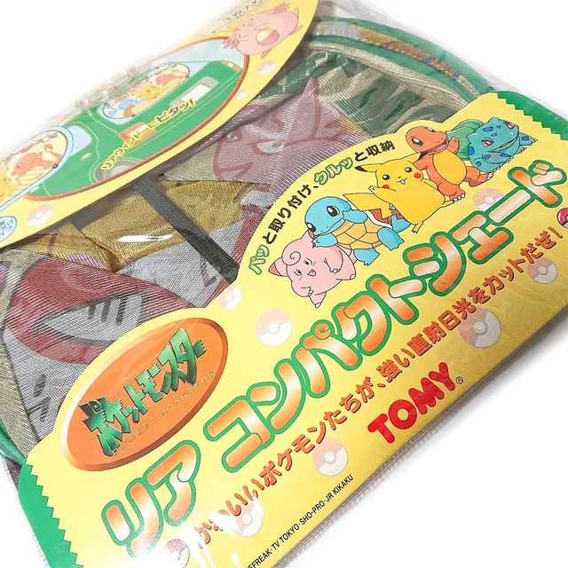 TOMY POCKET MONSTER Pokemon Rear Glass Compact Sun Shade Pikachu Car ...