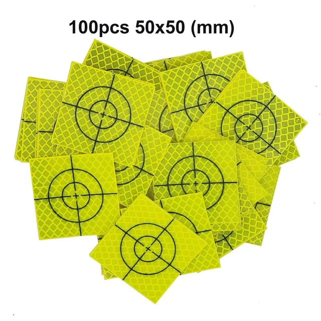 100PCS20/30/40/50/60MM TOTAL STATION Reflector Reflector Yellow ...