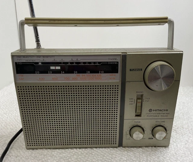 VINTAGE HITACHI PORTABLE Radio Model No. KH-969H TV1/TV2/WB/FM/AM ...