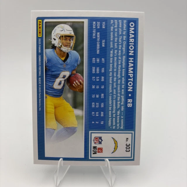 🔥2025 PANINI DONRUSS Football Omarion Hampton Rated Rookie #303 ...