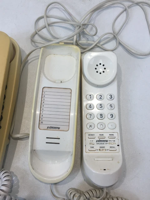 PAIR OF VINTAGE Beige Cream Push Button Corded Wall / Desk Telephones £ ...