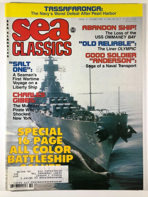 SEA CLASSICS MAGAZINE October 1987 WWII Tassafaronga USS Ommaney Bay ...