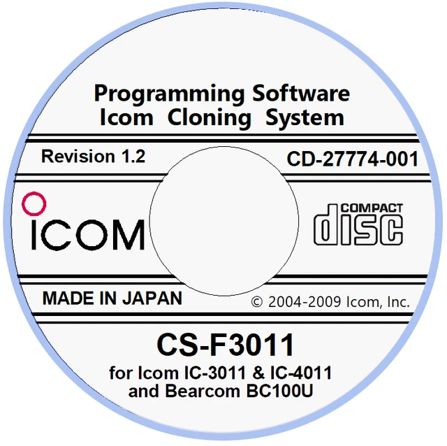 ICOM CS-F3011 REV. 1.2 Software to Program Icom IC-F3011/F-4011 ...
