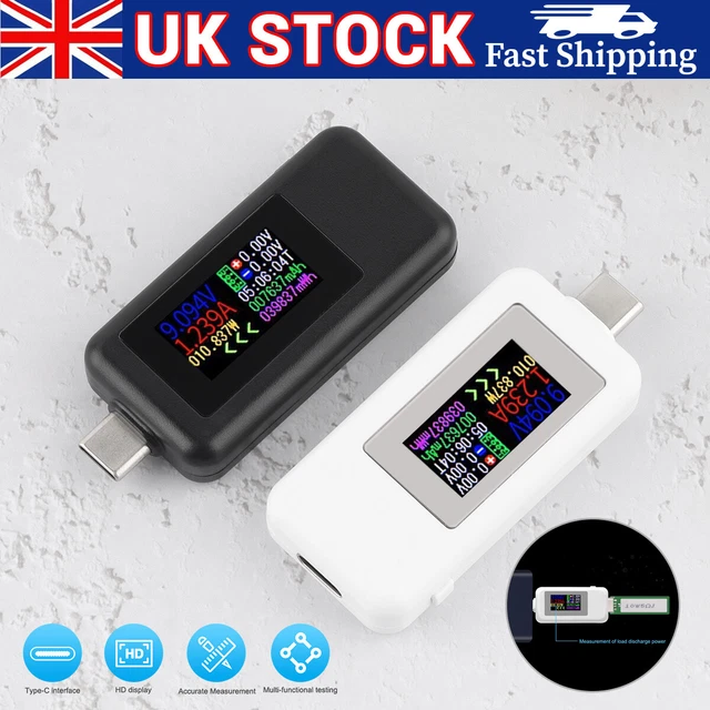 USB TYPE-C TESTER Voltmeter Current Meter Charge Ammeter Power Voltage ...