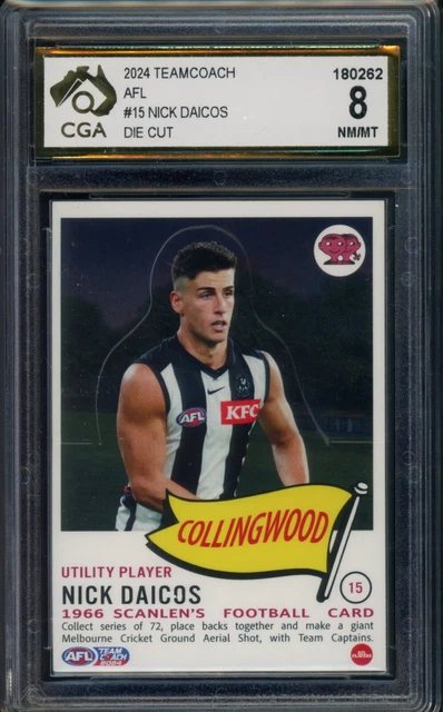 2024 AFL TEAMCOACH Scanlens DIE-CUT Nick Daicos Graded CGA 8 ...