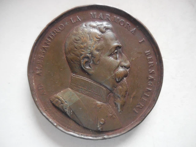 LARGE 50TH BERSAGLIERI medal in memory of General La Marmora 1886 £49. ...