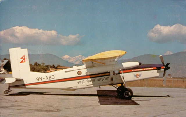 POSTCARD ROYAL NEPAL Airlines Pilatus Pc-6 B2-H2 Turbo Porter Airplane ...