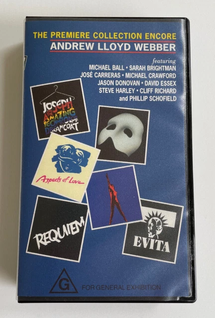 THE PREMIERE COLLECTION Encore Andrew Lloyd Webber VHS $19.95 - PicClick AU