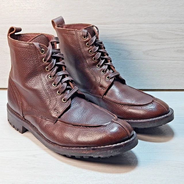ALLEN EDMOND PORT Washington Dark Walnut Brown Pebble Leather Lace ...