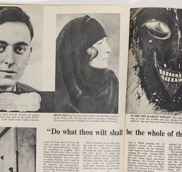 ALEISTER CROWLEY KENNETH Anger CEFALU ABBEY 50's magazine BLACK MAGIC ...