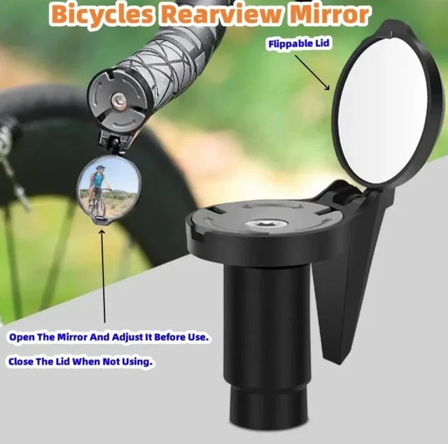 BICYCLE 1PC REAR View Convex Mirror Handlebar Drop Bar Mount Acrylic ...