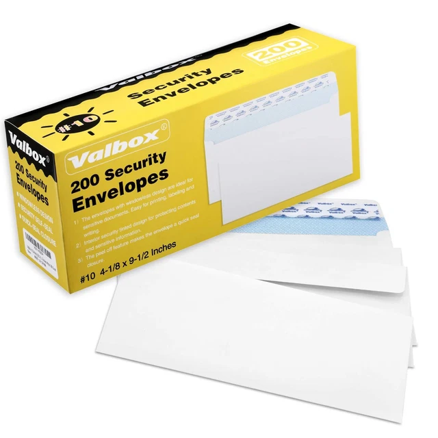 #10 ENVELOPES SELF Seal, No. 10 Windowless Tint Pattern, Secure Mailing ...