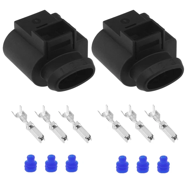 2X 3 PIN Fuel Rail Pressure Sensor Sets Plug Connector 4D0971993 ...