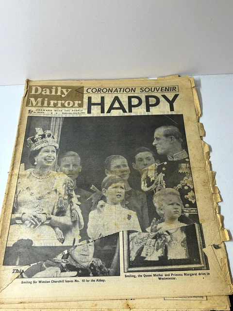 DAILY MIRROR WEDNESDAY June 3rd 1953 Coronation Elizabeth II Souvenir ...