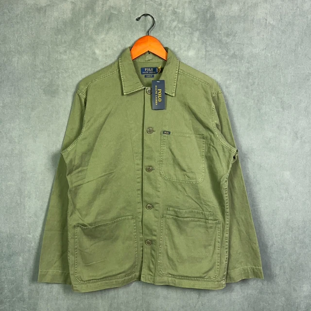 POLO RALPH LAUREN Mens Military Olive Herringbone Twill Shirt Jacket ...