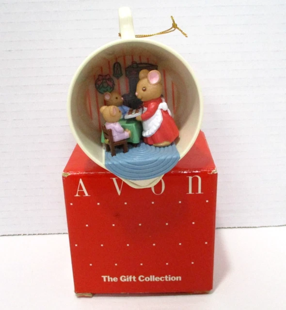 VINTAGE AVON MERRY Mice Treat Light Up Measuring Cup Christmas Ornament ...