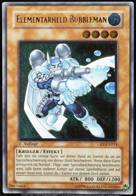 YU-GI-OH ! ELEMENTARHELD Bubbleman CRV-DE014 1ère édition (1ère) ultime ...
