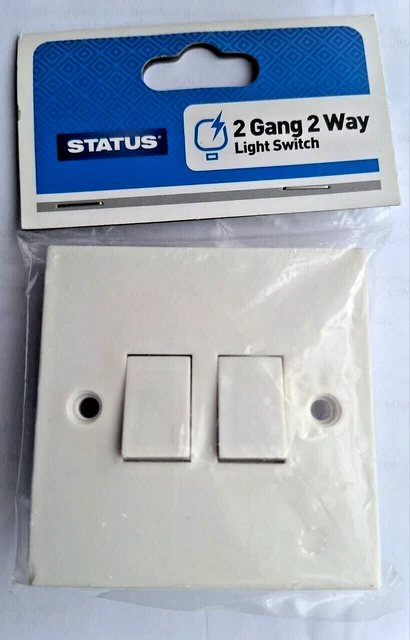 STATUS ELECTRIC switch 2 Gang 2 way light switch ,white color unused £2 ...