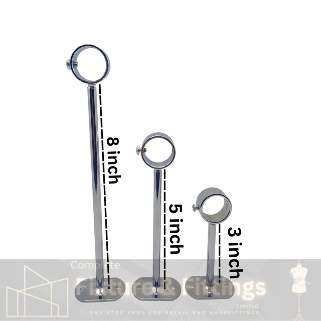 HEAVY DUTY DROP Socket For Walk In Wardrobe Chrome Tubing Hanging Rail ...