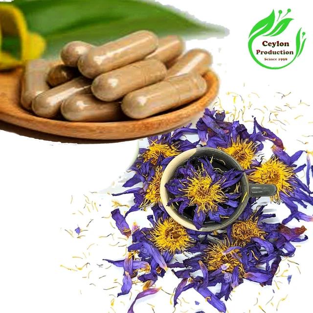 ORGANIC BLUE LOTUS Flower Capsules(600mg) Nymphaea caerulea pure ...