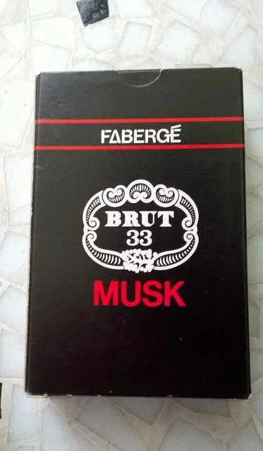 BRUT 33 MUSK Faberge Retro Black Playing Cards - Complete £5.75 ...