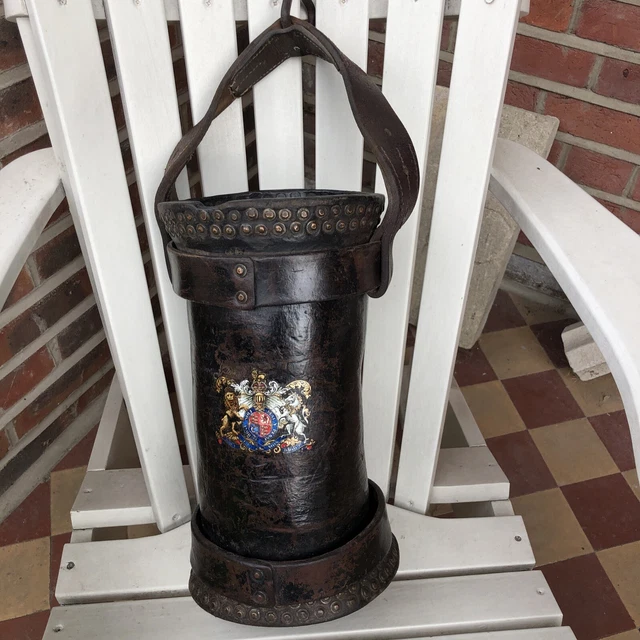RARE ANTIQUE WAR Time Powder Monkey Royal Navy Leather Bag War ...