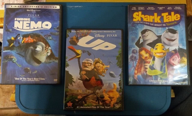 3 DVDS / Finding Nemo / Up / & / Shark Tale ..Pre-owned £11.00 ...