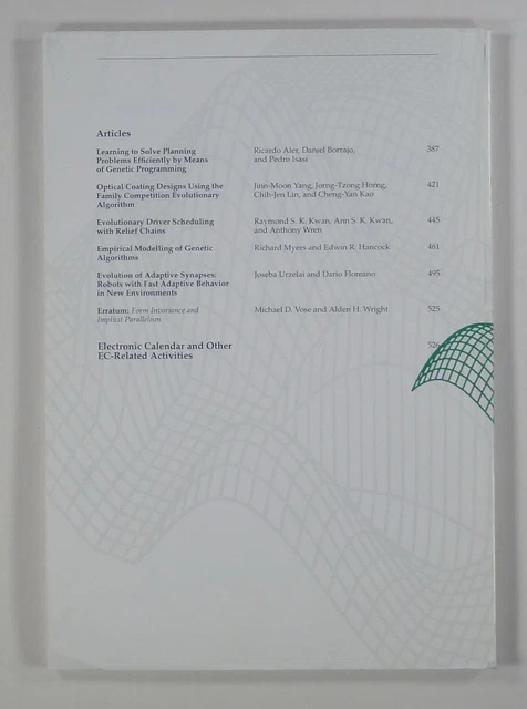 2001 Evolutionary Computation Genetic Algorithm Ai Robotics Neural Networks More £613 Picclick Uk 