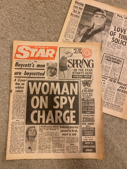 DAILY STAR NEWSPAPER 20th March 1982 Page 3 Sian Adey Jones COMPLETE £ ...