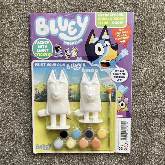 BLUEY MAGAZINE #10 Paint Your Own Bluey & Bingo - Includes 30+ Stickers ...