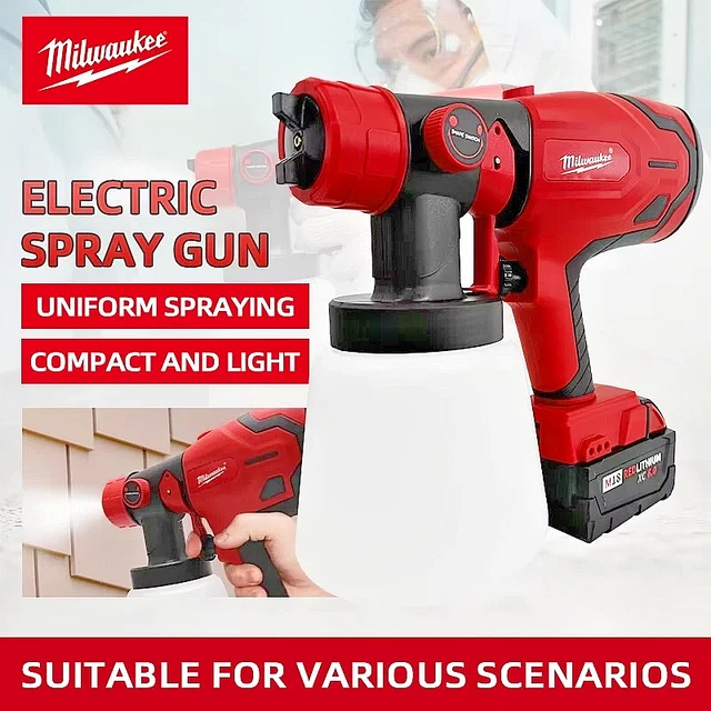 MILWAUKEE 800ML CORDLESS Electric Spray Gun High Power Paint,Sprayer ...