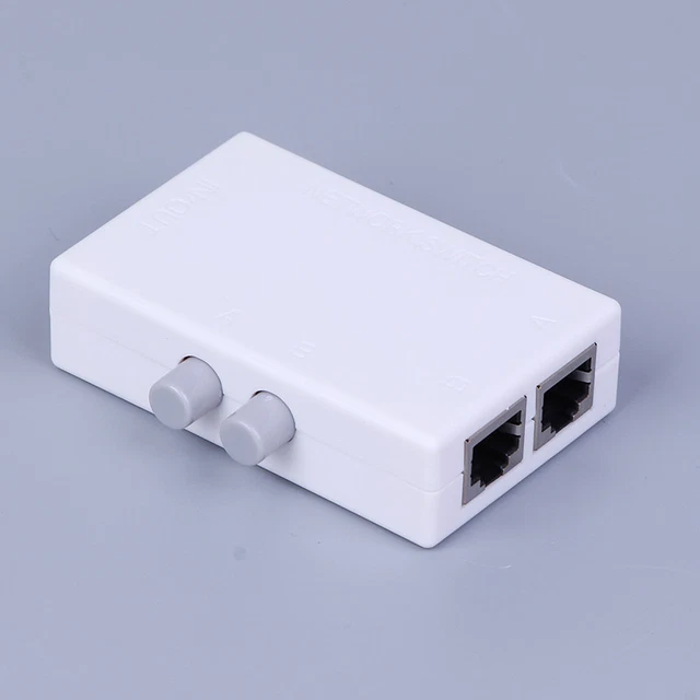 2PORTS AB MANUAL network sharing switch box 2In1/1In2 RJ45 network ...