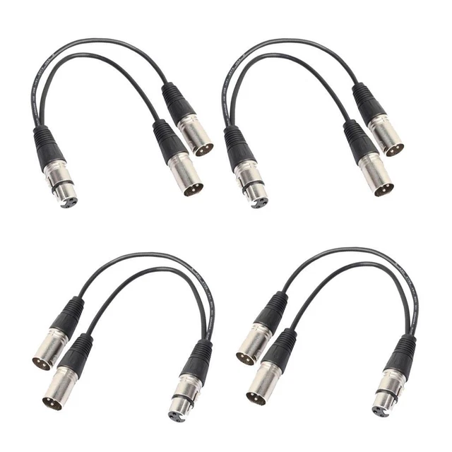 4 X 3 Pin XLR Female to Double XLR Male Balanced Microphone £21.62 ...