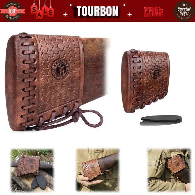 TOURBON LEATHER SHOOTING Rifle Recoil Pad Shotgun Butt Stock Protective ...