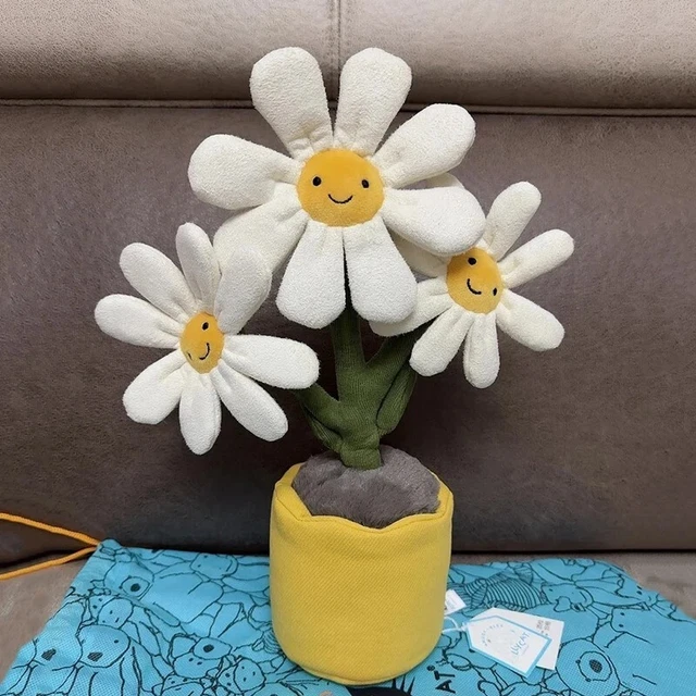 JELLY/CAT DAISY FLOWERETTE Brand New White Flower Soft Plush Toy NWT £ ...