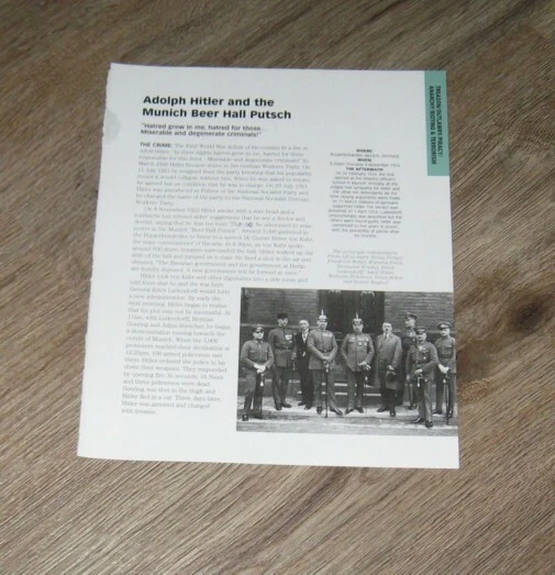 MOST NOTORIOUS CRIMES Adolph Hitler Munich Beer Hall Putsch page PHOTO ...