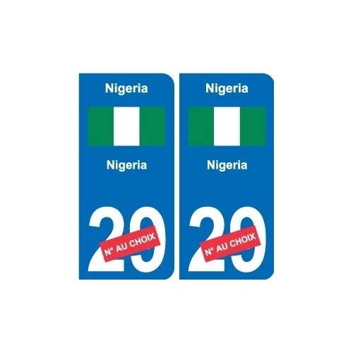 NIGERIA NIGERIA STICKER numéro département au choix autocollant plaque ...