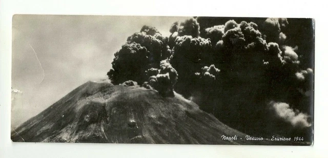 VINTAGE NAPOLI, NAPLES Vesuvius Eruption Of 1944. Volcano Panorama Rppc ...