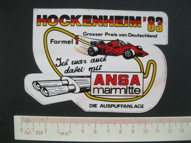 HOCKENHEIM '83 ANSA marmitte Auspuffanlage Sticker Aufkleber Reklame ...