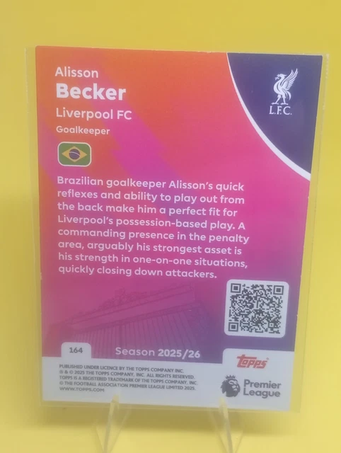 TOPPS 2025/26 ALISSON Becker Liverpool Card £0.31 - PicClick UK