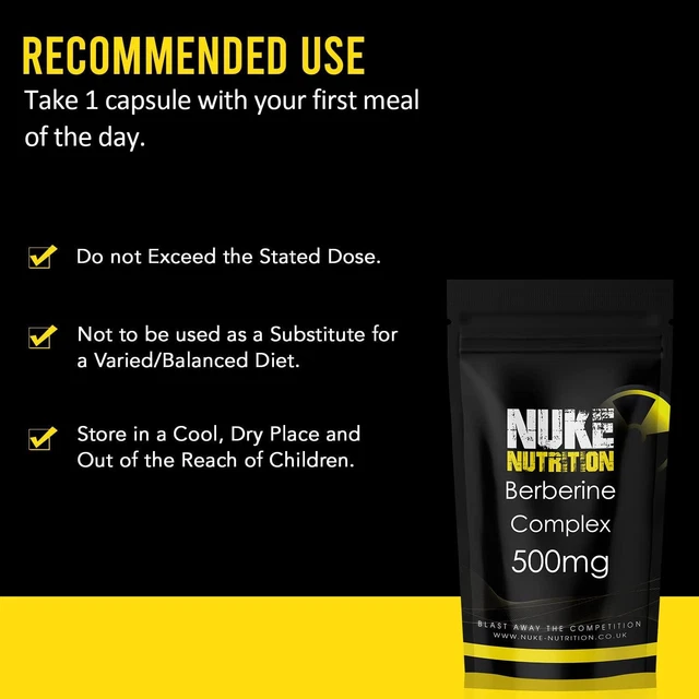 NUKE NUTRITION BERBERINE Supplement 500Mg | 180 Capsules £19.99 ...