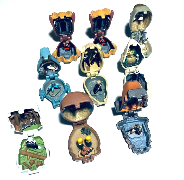 STAR WARS MICRO Machines Galoob Mini Head Figure Lot of 9 Complete w ...