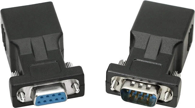 DB9 RS232 TO RJ45 Extender, DB9 9-Pin Serial Port Female&Male to RJ45 ...