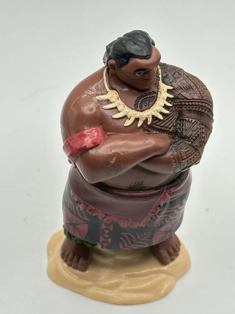 DISNEY MOANA FATHER Chief Tui PVC Figure Figurine Toy Cake Topper 4” £6 ...