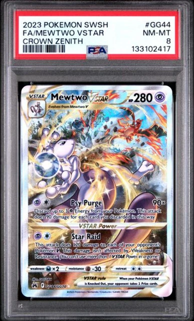 MEWTWO VSTAR GG44/GG70 Psa 8 Pokemon Crown Zenith Galarian Gallery $286 ...