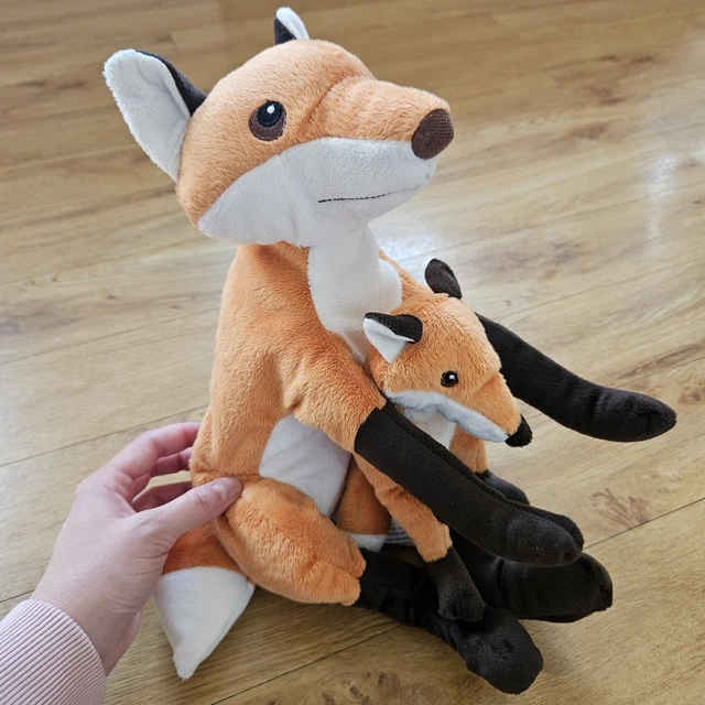 IKEA VANDRING RAV Fox Plush Mum And Baby Cub Pup Soft Toys Orange Dog ...