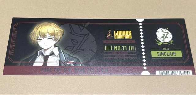 LIMBUS COMPANY SINCLAIR Ticket Style Card Limbus Company EUR 35,35 ...