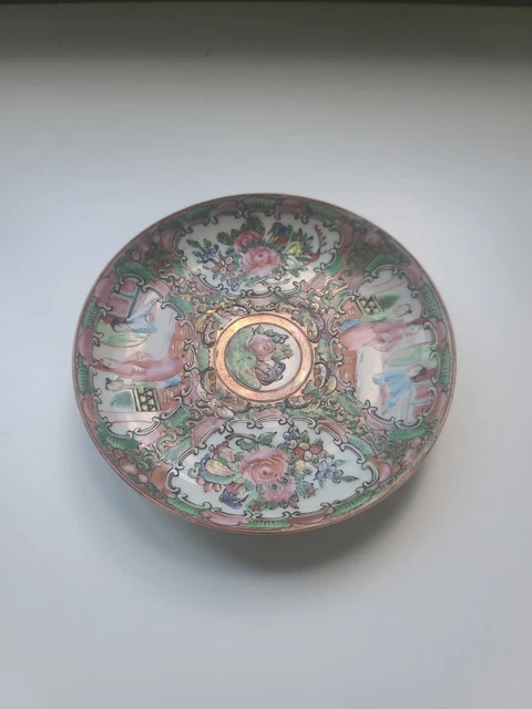ANTIQUE ROSE MEDALLION Qing Period Small Plate 5 Inches £43.62 ...