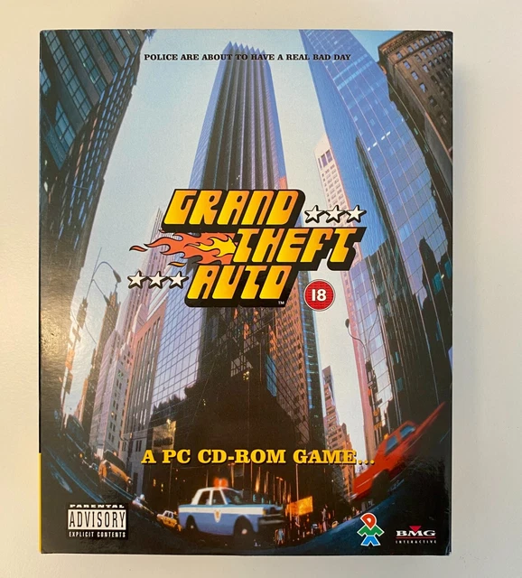 GRAND THEFT AUTO GTA 1 - 1997 Original Big Box PC CD-ROM - Box & Game ...